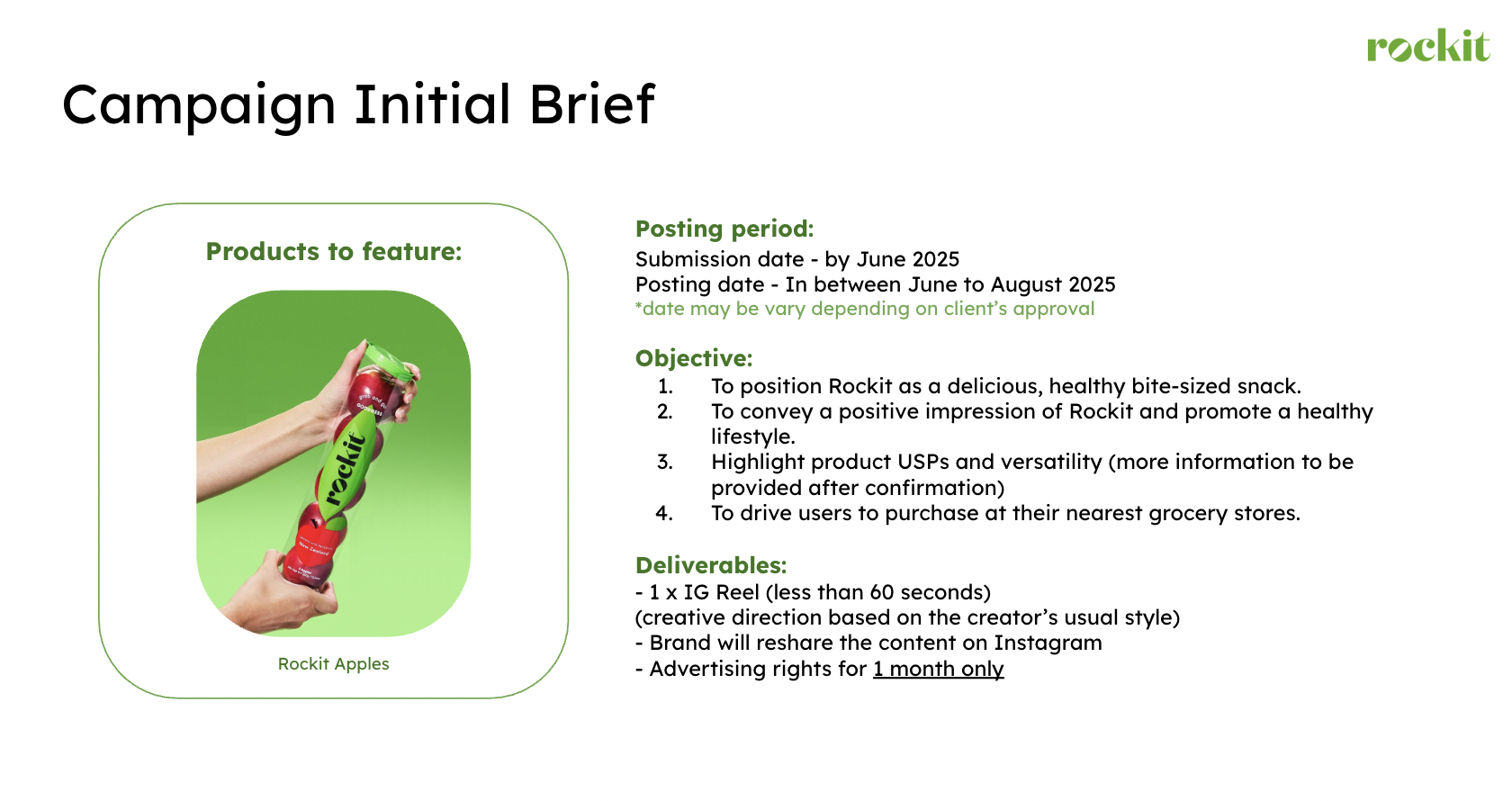 Rockit Apple Creator Campaign - Brand Campaign in Malaysia